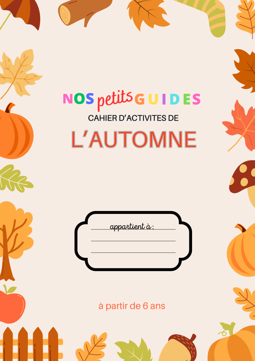 cahier d’activités sur le thème de l’automne niveau élémentaire – Nos ...